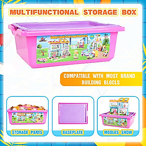 EP EXERCISE N PLAY Friends House Swimming Pool Water Park Building Kit with Storage Box, Creative Roleplay Building Blocks Toy Birthday Gifts for Kids Girls Aged 6-12 (1736 Pieces)