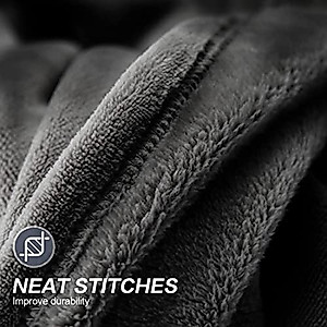 Throw Blanket,Flannel Fleece Soft Luxury Warm Bed Blanket All Season Plush Lightweight Blankets for Sofa,Machine Washable Blankets Fleeces (Dark Grey, Queen(90''X90''))