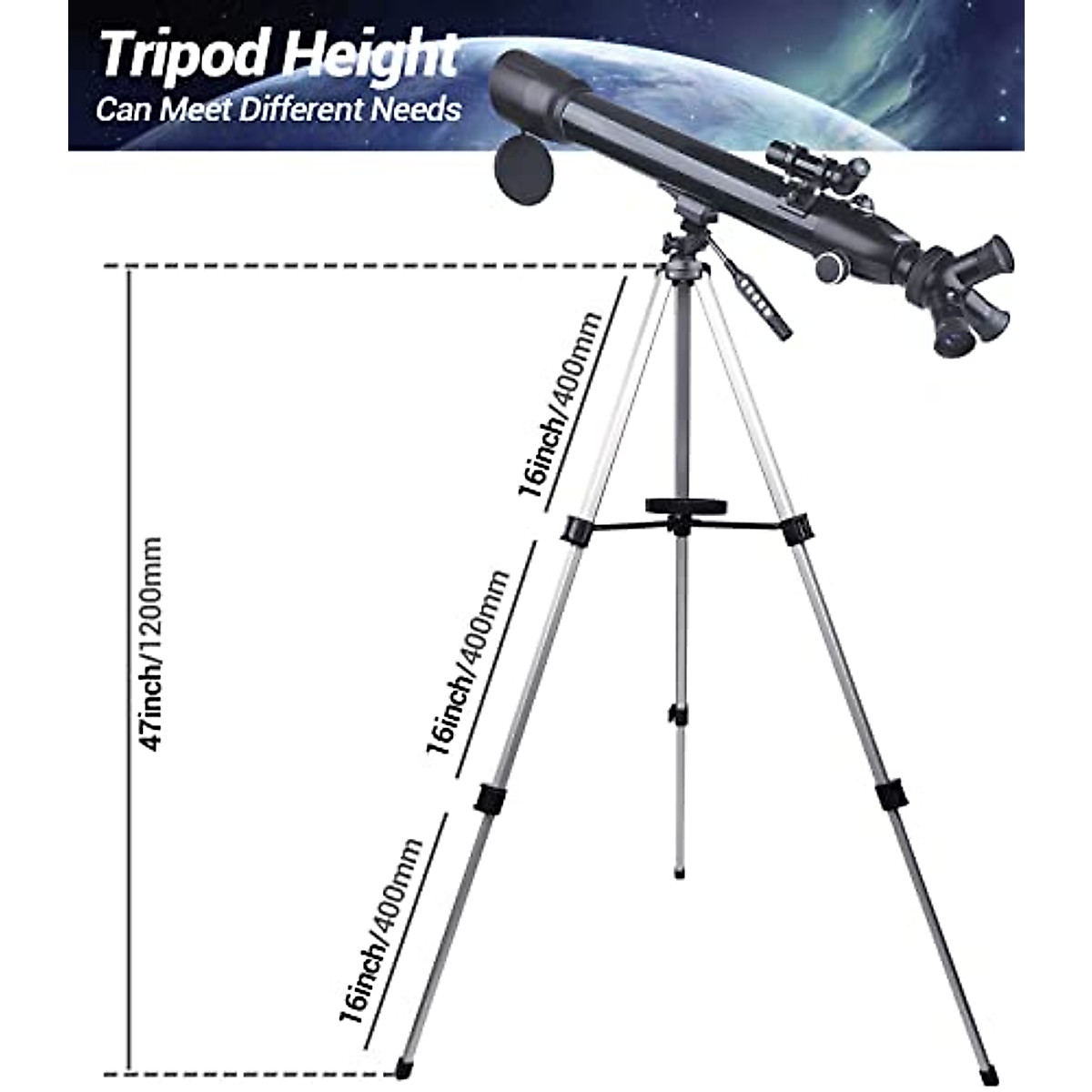 [2023 Upgraded] Telescopes for Adults Astronomy, 70mm Aperture 700mm AZ Mount Astronomical Refracting HD Telescope for Kids Beginners Telescope with Adjustable Tripod, Nylon Bag, Phone Adapter
