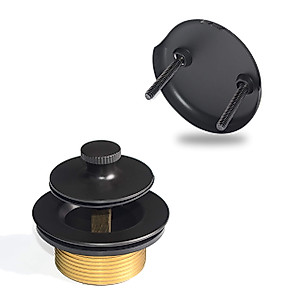 Matte Black Bathtub Drain Conversion Kit Assembly, Lift and Turn Tub Drain Kit, Brass Construction Easy Installation