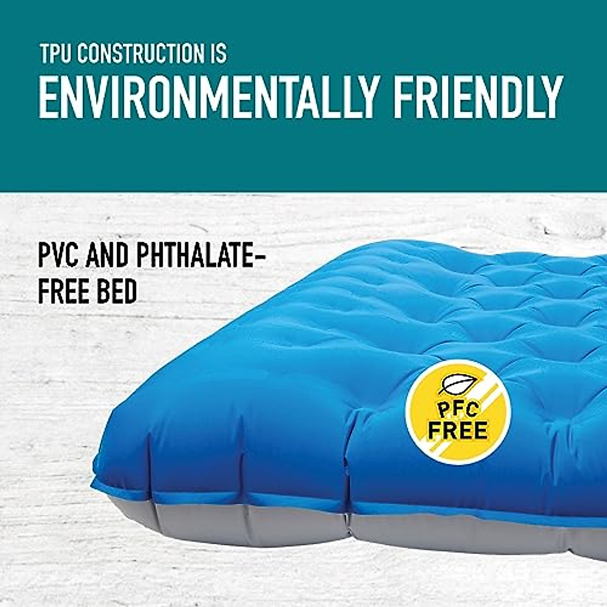 Sierra Designs Queen Campaign Air Mattress | Air Bed for Car Camping and Travel | Full TPU Construction Means no Harmful or Toxic Materials | Includes Battery Operated Pump of Easy Fast Inflation |