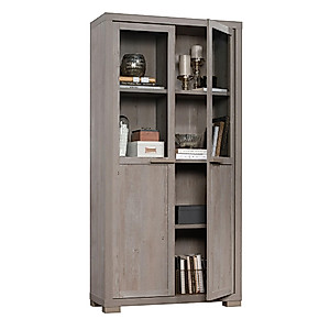Sauder Manhattan Gate Storage Pantry Cabinet, L: 36.02" x W: 14.45" x H: 72.05", Mystic Oak Finish