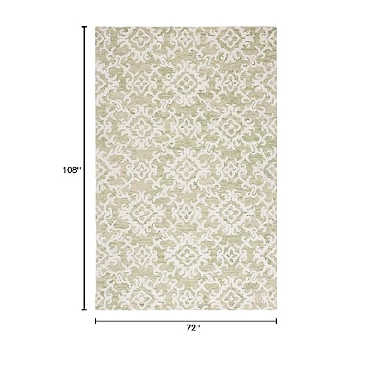 SAFAVIEH Blossom Collection 6' x 9' Light Green/Ivory BLM104W Handmade Premium Wool Living Room Dining Bedroom Area Rug