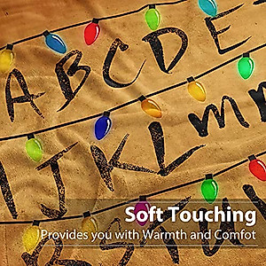 50x60 Flannel Fleece Blankets and Throws, Home Decor Sofa Blanket Comfort Warmth Soft Plush Throw for Couch Christmas Lights Alphabet one