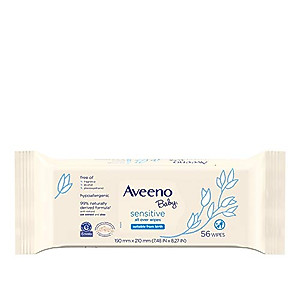 Aveeno Baby Sensitive All Over Wipes, Hypoallergenic & Fragrance-free, 9 Pack Of 56 Ct, 504Count