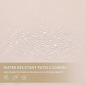 RACE LEAF Patio Seat Cushions 16"x17"x2" Round Corner - Set of 2, Beige - Indoor/Outdoor Chair Cushions with Invisible Zipper, Water-Resistant Chair Seat Cushion with Ties for Non-Slip Support