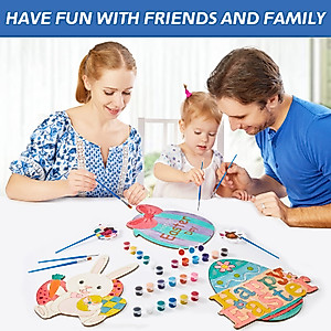 3pc Easter Arts and Crafts for Kids Paint Your Own Easter Yard Signs Wood Paint Craft Kits for Ages 8-12 Home Party Suppliess