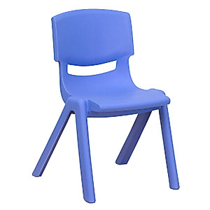 Flash Furniture 10 Pack Blue Plastic Stackable School Chair with 12'' Seat Height