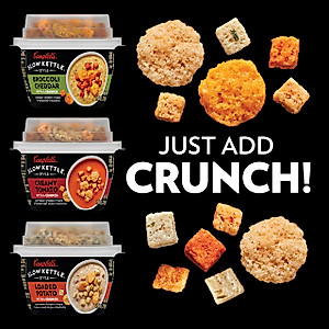 Campbell's Slow Kettle Style Creamy Tomato Soup With A Crunch, 7 oz Microwavable Cup (Case of 6)