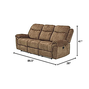 Signature Design by Ashley Huddle-Up Manual Reclining Sofa with Drop Down Table, Storage & USB Outlets, Brown