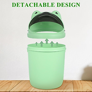 BESTOYARD Mini Frog Trash Can Cartoon Frog Garbage Bin with Lid Plastic Garbage Can for Office Kitchen Bathroom Kitchens Dressing Pail Waste Basket Dorm Toilet Paper Bucket