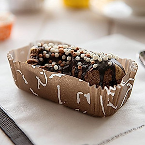 Restaurantware Panificio 4.5 Ounce Baking Cups, 200 Ridged Cupcake Liners - Oven-Ready, Freezable, Brown And White Paper Muffin Cases, Disposable, Chocolate Wisp, For Wedding Parties, Baby Showers