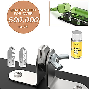 Glass Bottle Cutter & Glass Cutting Oil, Premium Glass Cutter for Bottles & Glass Cutting Oil Bundle - DIY Glass Bottle for Cutting Beer, Wine or Soda Round Bottles & Mason Jars, Perfect Bottle Cutter