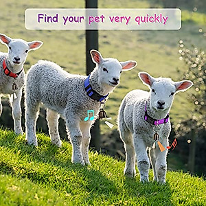 GINDOOR 5 Pack Goat Collars with Bells, Cow Horse Sheep Grazing Copper Bells and Adjustable Nylon Collar Set Pet Anti-Lost Loud Bronze Bell for Small Farm Animal Goat Sheep Cow Accessories