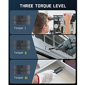 Fanttik S1 Ace 3.7V Cordless Screwdriver, Electric Screwdriver Kit with EVA Storage Bag, 3 Torque Settings, Max 6 N.m, 2000mAh Battery, LED Light, 1/4''Hex, Repair Tool for Furniture/AC/Desktop