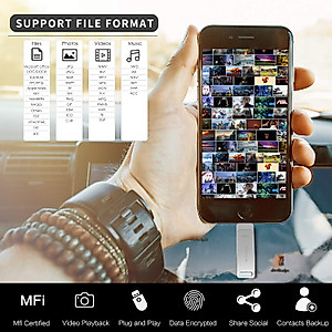 Memory Stick 128GB USB Flash Drive for iPhone WOFICLO USB Stick Photo Storage Compatible iOS/Android//Windows System(Silver-128GB)