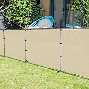 Patio Fence Fencing Top Rail Kit with Loop Poles Fabric Clips for Stainless Steel Outdoor Backyard Yard Fencing Fence 24’ Long