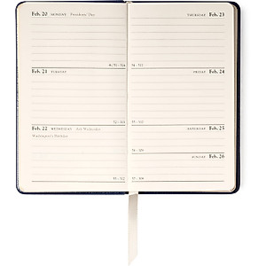 2023 Pocket Datebook Planner Journal, Genuine Leather, Bound in the USA, 5", Traditional Red