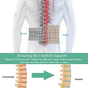 Back Decompression Belt Lumbar Support for Back Pain Relief - HONGJING Lower Back Traction Device, One Size Fits 29-49 Waist