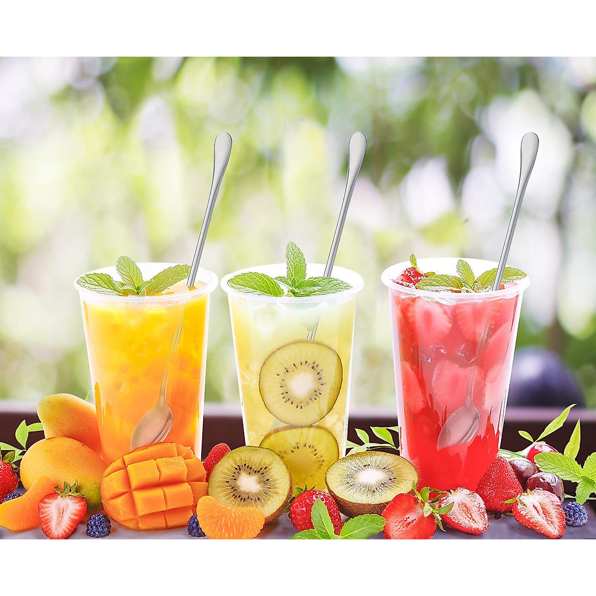 9-inch Long Handle Stirring Spoon, Ice Tea Coffee Spoon, Stainless Steel Cocktail Mixing Spoons - Set of 8