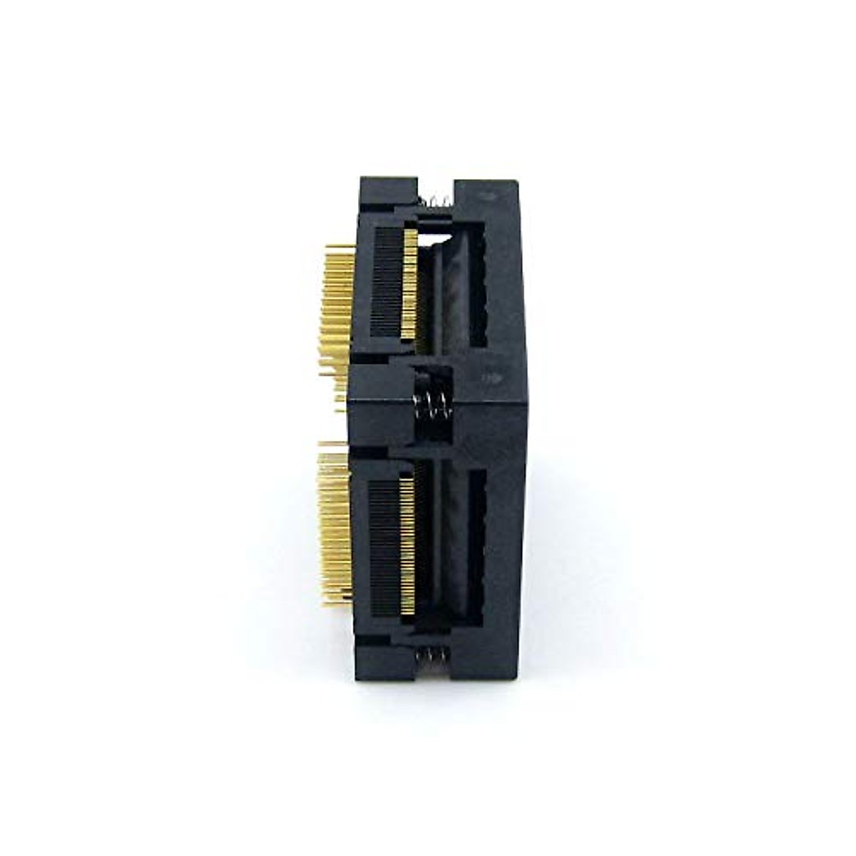 QFP144 Coverless Programming Adapter Socket/Burning Socket/IC Test Socket IC201-1444-026, 144-Pin, 0.5mm Pitch, IC Test Burn-in Socket, Applied to QFP144, TQFP144, FQFP144, PQFP144 Packages.