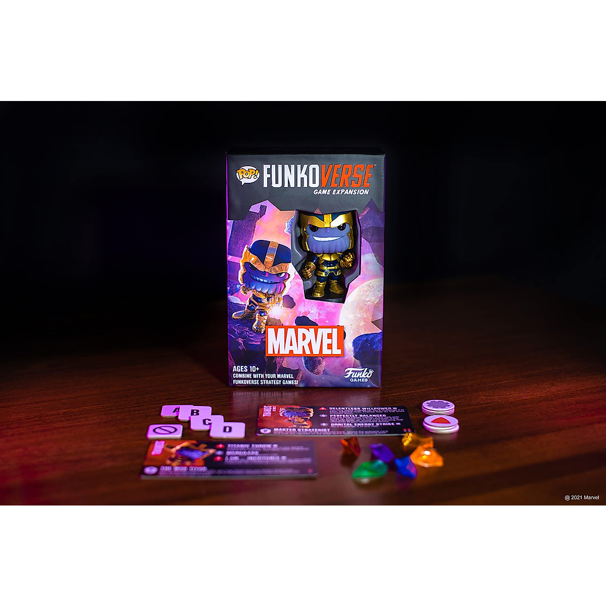 Funko Funkoverse Marvel 101 Thanos Light Strategy Board Game - Ages 10+, 2-4 Players, Collectible Vinyl Figure