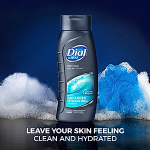 Dial Men Body Wash, Advanced Hydration, 16 fl oz (Pack of 6)