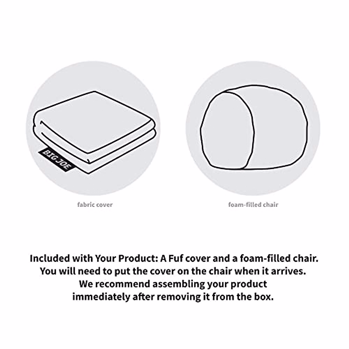 Big Joe Fuf Medium Foam Filled Bean Bag Chair with Removable Cover, Desert Rose Lenox, 3ft Big