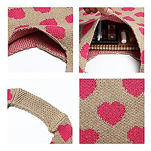 Ovida Shoulder Bag for Women Clutch Tote Handbag Purse Crocheted Bags Y2k Aesthetic Bag(Khaki)