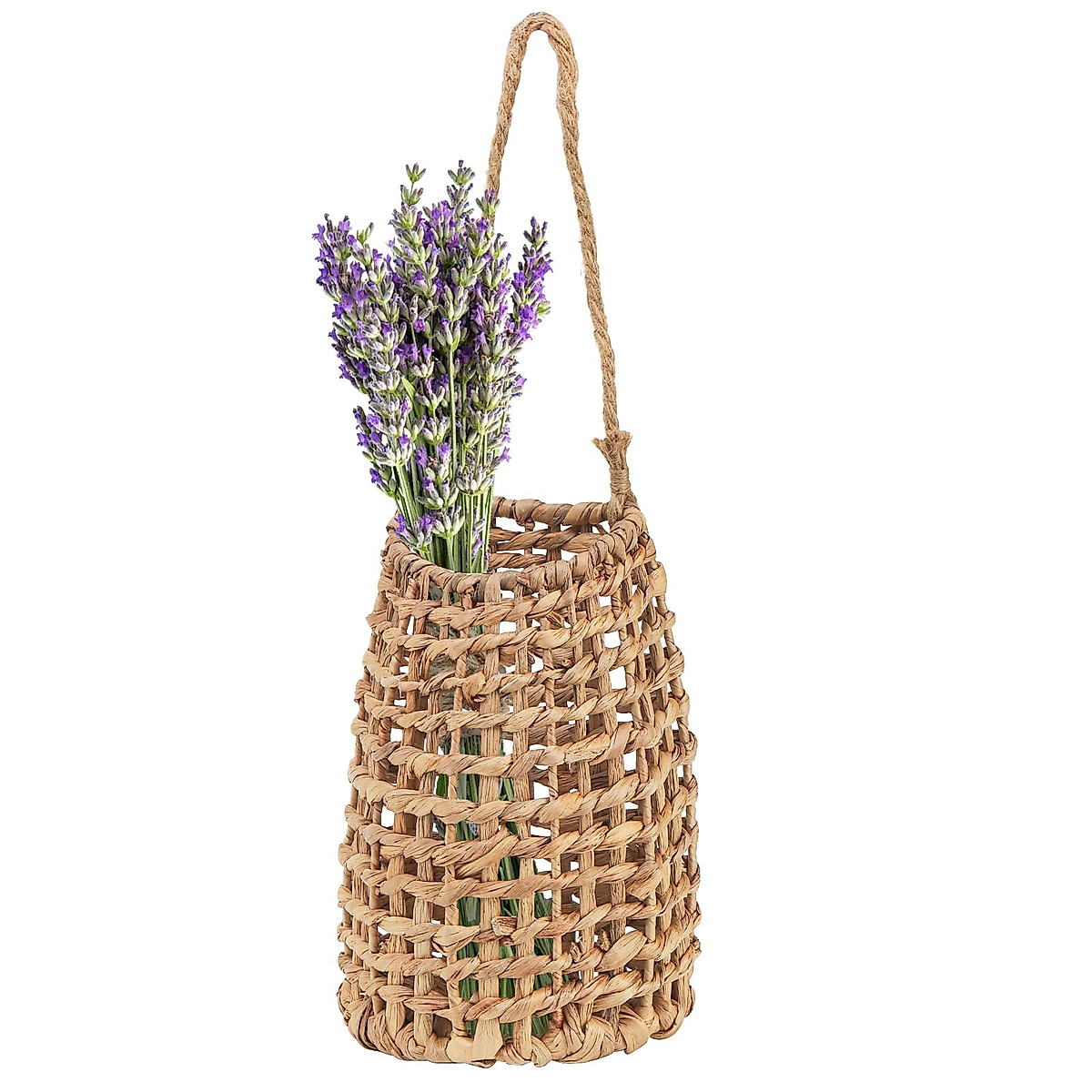 Hiceeden Woven Front Door Basket, Water Hyacinth Hanging Wall Flower Basket, Wall Decor Boho Decoration Veggies Storage Basket for Home, Garden, Pantry, Farmhouse