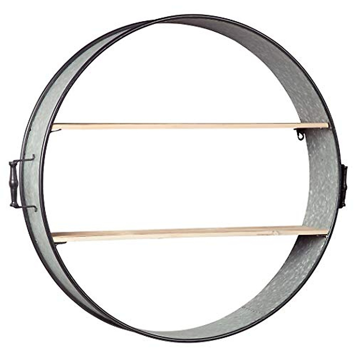 Signature Design by Ashley Eirny Urban Round Multi Purpose Barrel Wall Shelf, Antique Gray