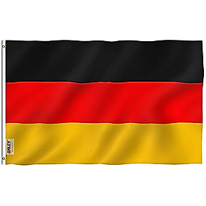 Anley Fly Breeze 3x5 Foot Germany Flag - Vivid Color and Fade proof - Canvas Header and Double Stitched - German Flags Polyester with Brass Grommets 3 X 5 Ft