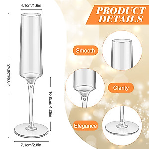 Meanplan Champagne Flutes Glasses Plastic Acrylic Wine Glasses Clear Wedding Flutes Glassware Cocktail Cups Bulk Reusable for Wedding Birthday Anniversary Christmas(12 Pieces)