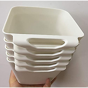 DODXIAOBEUL 5pcs Hanging Cup Holder,Rolling Cart Accessories Utility cart Accessories Hanging Bins,Hanging Flower Pots,Space Saver,Storage Bucket Desktop Container,Make Up Pencil Holder White