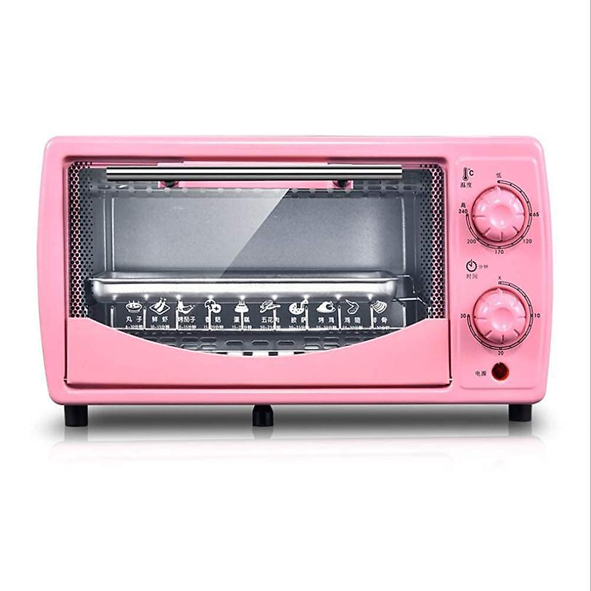 Mini Convection Oven,Toaster 12 Liters Home Multi-Function Baking Pastries Heating Meals Baking - toastation (Color : Pink) (A) (C)