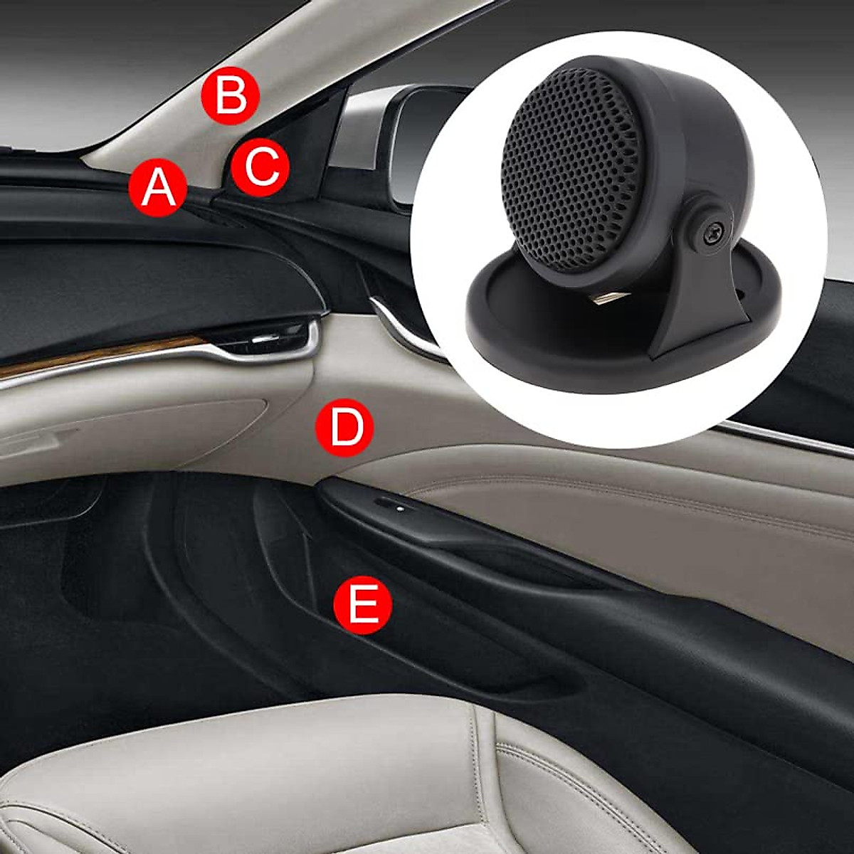 DriSentri Car Tweeter Audio Speaker, 2pcs 20W High Efficiency Mini Dome Tweeter Speakers for Car Audio System