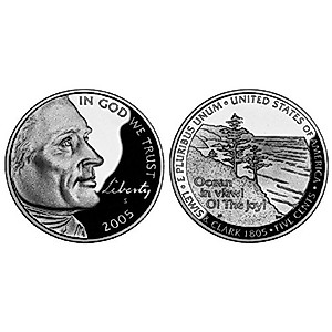 2005 S Deep Cameo Proof Jefferson Nickel Set 2-coins Buffalo and Ocean View 5c US Mint DCAM