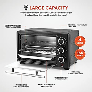 Aroma Housewares 17.5L Turbo Convection Air Oven (ABT-316B), Black