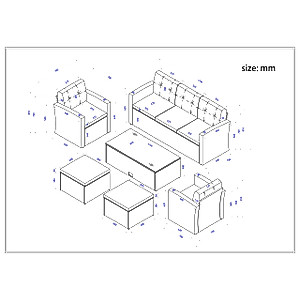 Brabrety 6-Piece All-Weather Wicker PE Rattan Patio Outdoor Dining Conversation Sectional Set with Coffee Table, Wicker Sofas, Removable Cushions for Patio, Deck, Yard, Garden. (Gray#1)