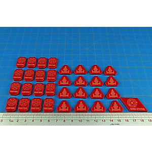 Command & Control Token Set | Compatible with Twilight Imperium 4th Edition | Set of 33 (Red)