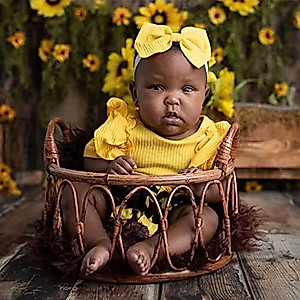 YEPTAME Newborn Photography Props Wool Mats Baby Photography Basket Filler Infant Posing Props Sofa Flokati Blanket for Newborn Bed Chair 100% Genuine Wool