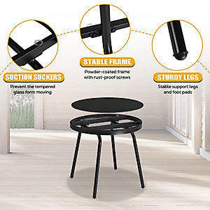 VINGLI 3 Piece Patio Furniture Set Metal Patio Chairs Set of 2 w/PP Backrest and Seat, Outdoor Bistro Set for 2 Porch Furnitutre, Yard, Balcony