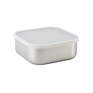Tramontina Covered Square Container Set w/Frosted Lids Stainless Steel 3Pc, 80204/019DS
