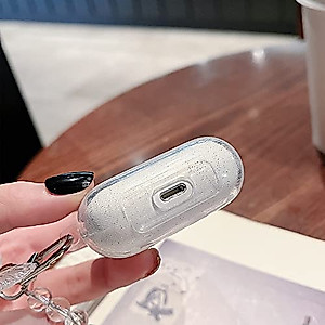 Srddty Compatible with AirPods Pro Case Cute Clear Glitter, Shockproof Soft TPU Protective Airpod Pro Case Cover for Girls Women with Keychain Designed for AirPod Pro 2019, Butterfly