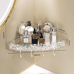 SPANN Light Luxury Style Punch-Free Storage Rack, Shower Organizer Suction, Corner Shower Organizer, Toilet Organizer, Punch-Free Storage Rack (A+B)
