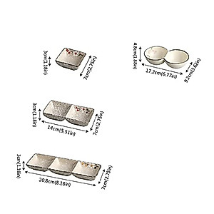 OUSIKA Ice Cream Porcelain Bowl-Snack Bowl Dessert Salad Bowl for Microwave Oven Dishwasher Refrigerator 4 Pieces Plates