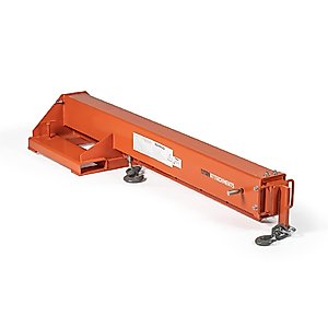 Titan Attachments Fork Mounted Adjustable Hoist Jib Boom Crane, Manual Telescopes 79"-147", 6000 LB Lift Capacity, Two 3 Ton Swivel Hooks, Ideal for Warehouse or Factories