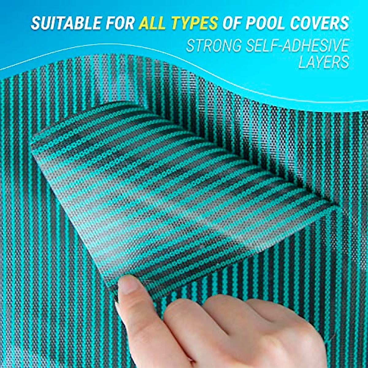 Pool Patch Repair Kit, Pool Safety Cover Patch Kit 12 x 8 Self Adhesive, Swimming Pool Cover Repair Kit 6 Pсs Green