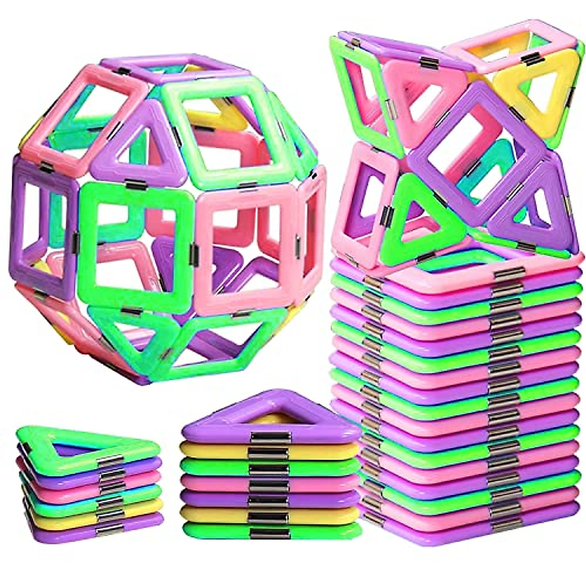Rock Goldfish Magnetic Blocks Building Toys for Kids, Magnetic Tiles STEM Kit Educational Stacking Blocks Toys for Boys and Girls(X-32)