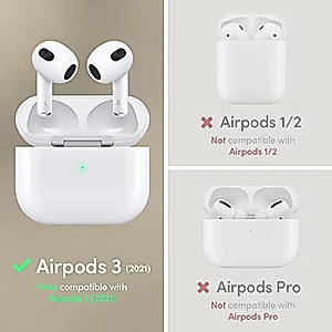 CYRILL Airpods 3 Case Cover Mini Bag Classic Leather Cute for Women Designed for Airpods 3 Generation Case (2021) - Black